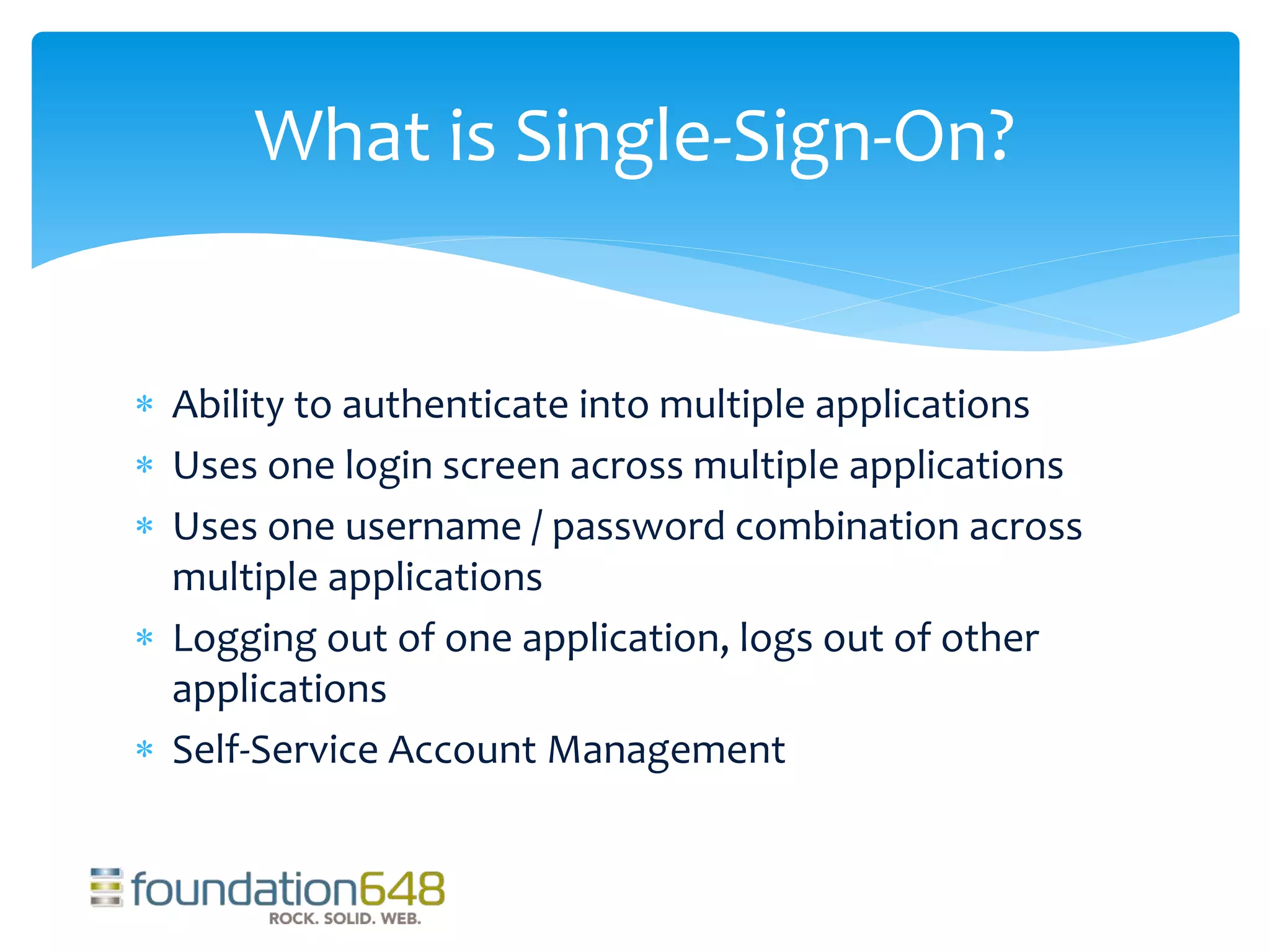 Solving Single-Sign-On | PPT