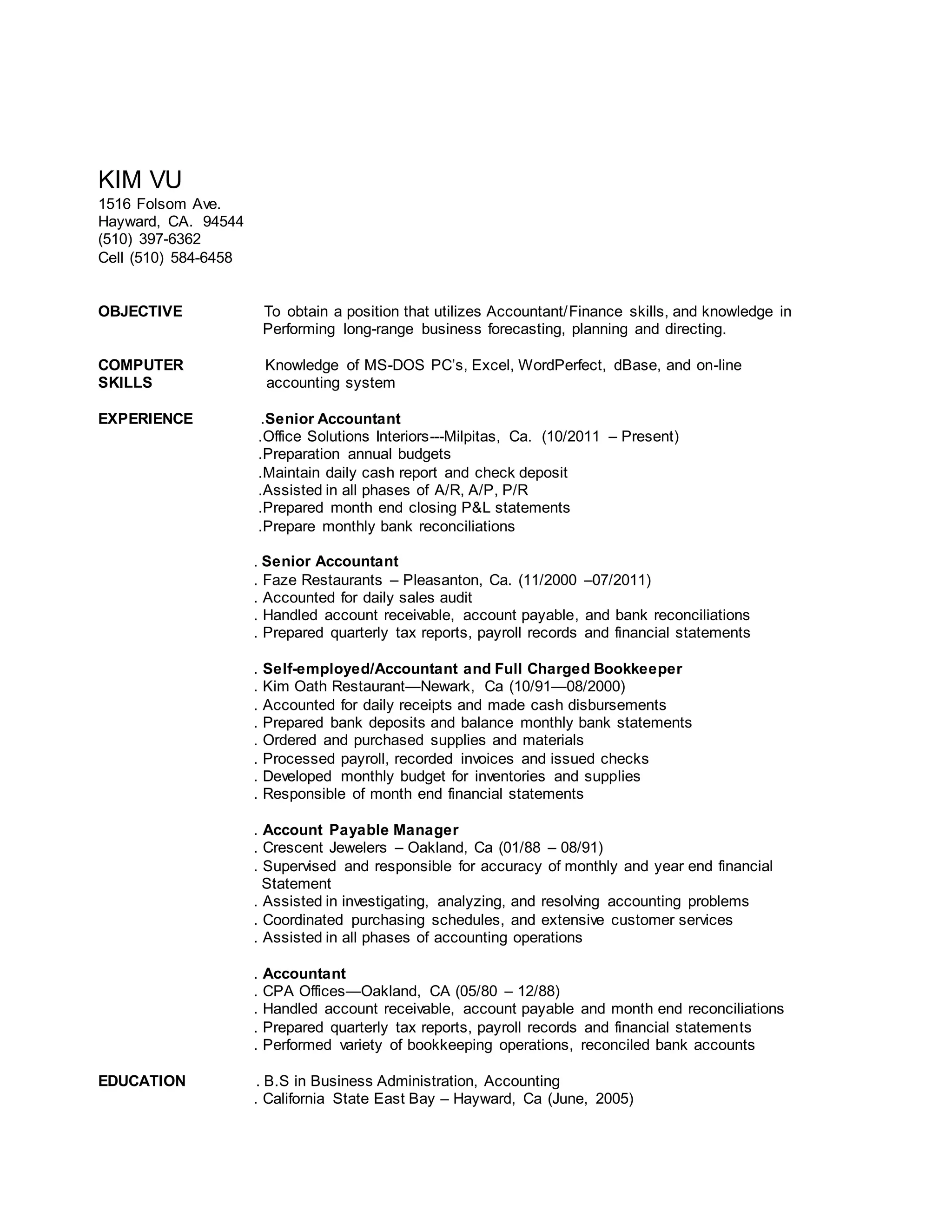 Kim Resume | PDF