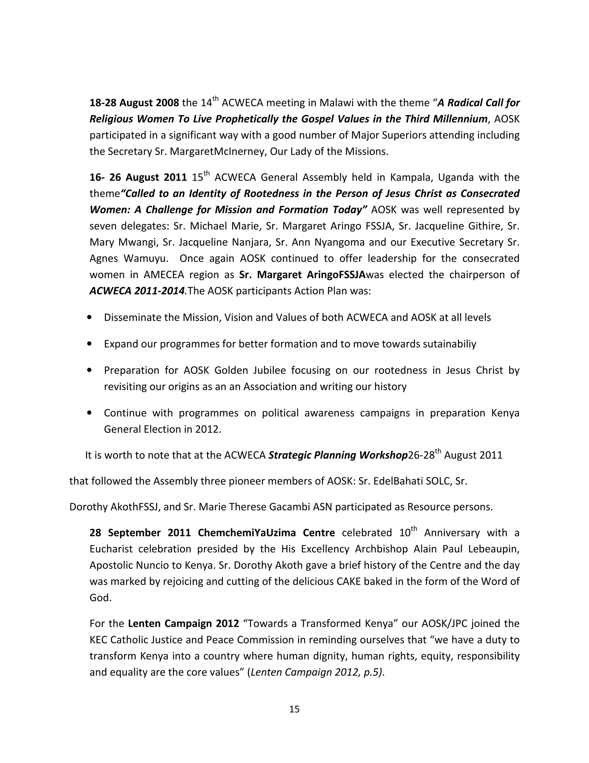 STORY OF ASSOCIATION OF SISTERHOODS OF KENYA 2012 | PDF