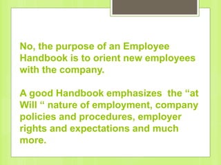 EmployeeHandbook Training - PSHR2016 | PPT