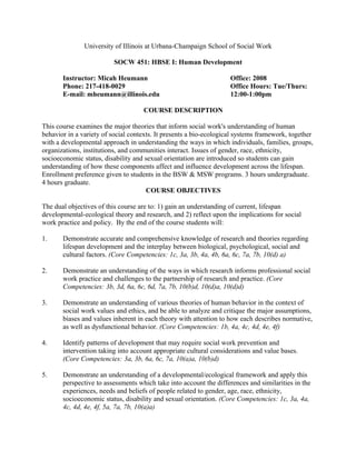 SOCW 451 Summer 2014 Syllabus | PDF