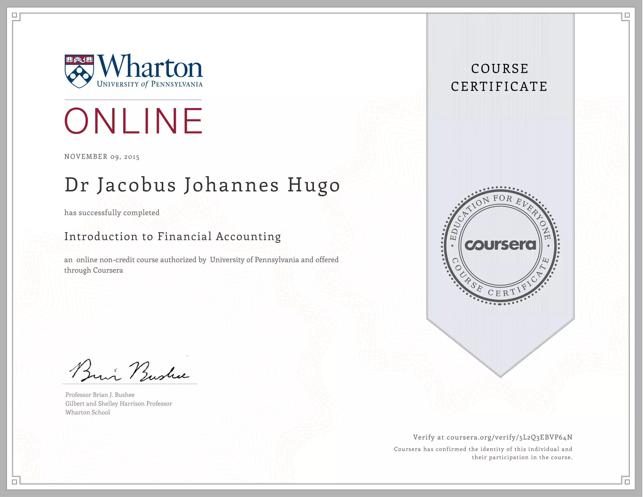 Wharton Financial Accounting Latest Certificate | PDF