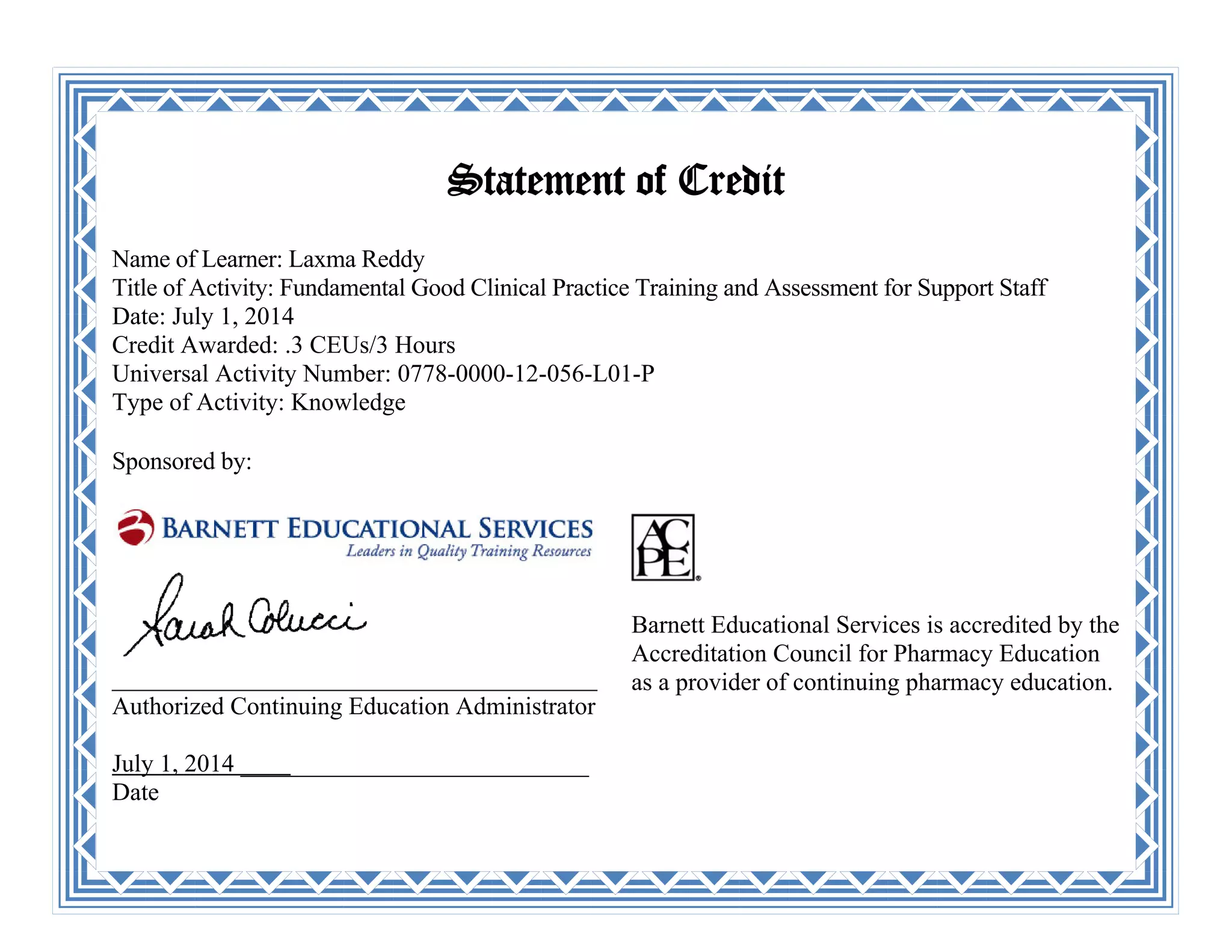 BARNETT GCP CERTIFICATE | PDF