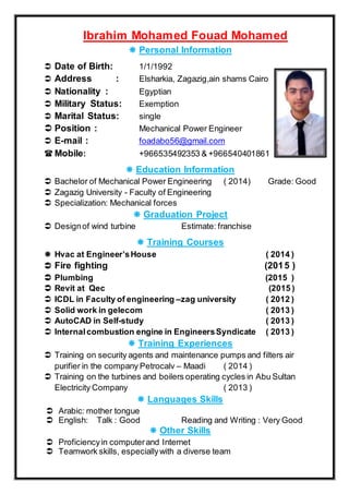 mechanical engineer ( cv ) | DOCX