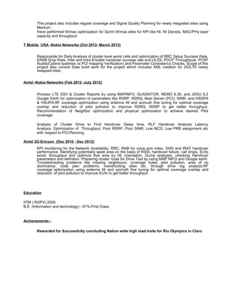 Munendra Singh Jadon LTE Optimization | PDF