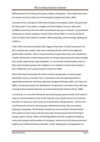 Criminal Justice System assignment | DOCX | Crime & Harmful Acts to ...