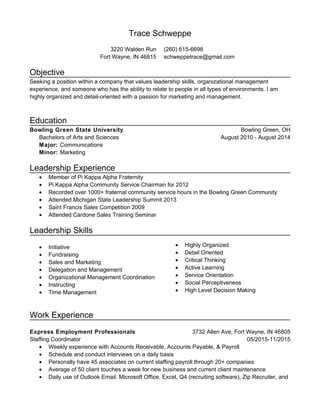 Trace Schweppe Final Resume 4 | PDF