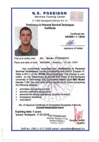 STCW certificates | PDF