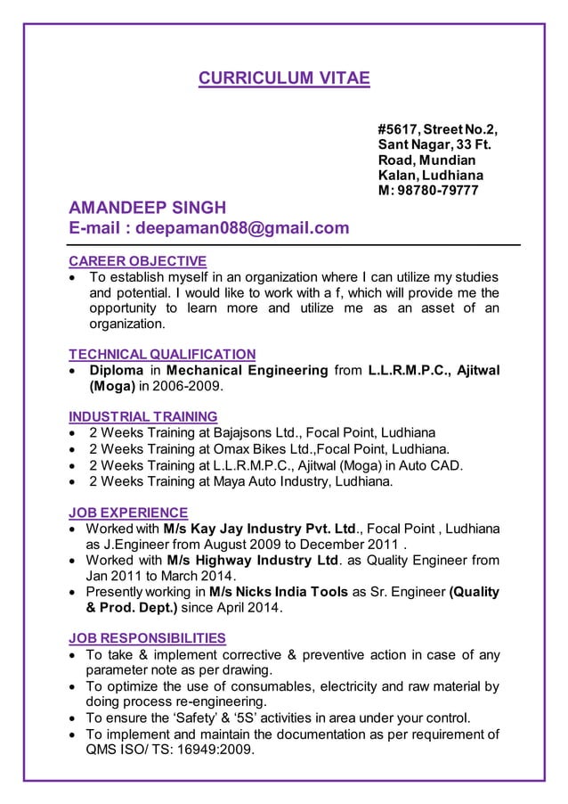 Amandeep_Singh_CV - Copy | DOCX