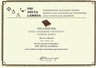 ANU Phi Delta Lambda Certificate | PPT