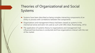 Principles of Organizational and Social Systems | PPT