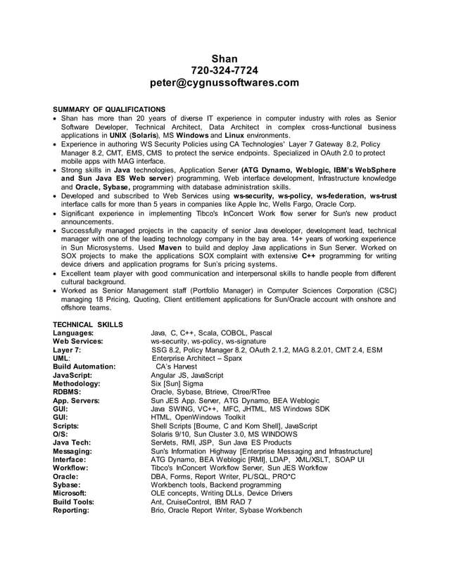 Shan _Java Architect | PDF