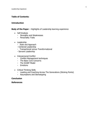 Leadership Capstone Final Reflective Paer | DOCX