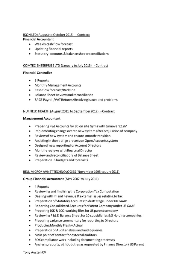 Tony CV 200116 | PDF