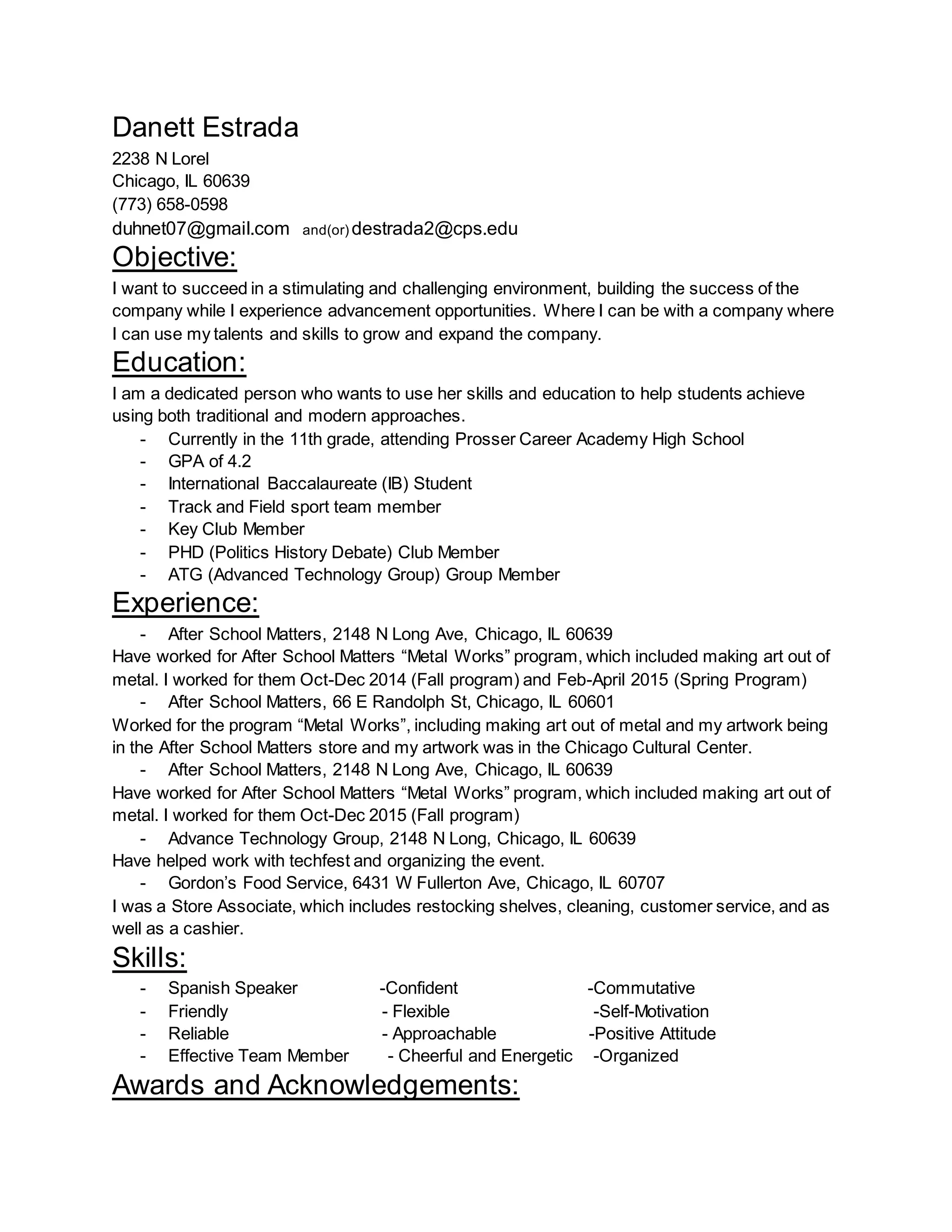 Danett EStrada Resume | PDF