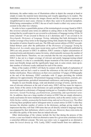 Language Testing- An Encyclopedic Dictionary of Language Testing, 5th ...