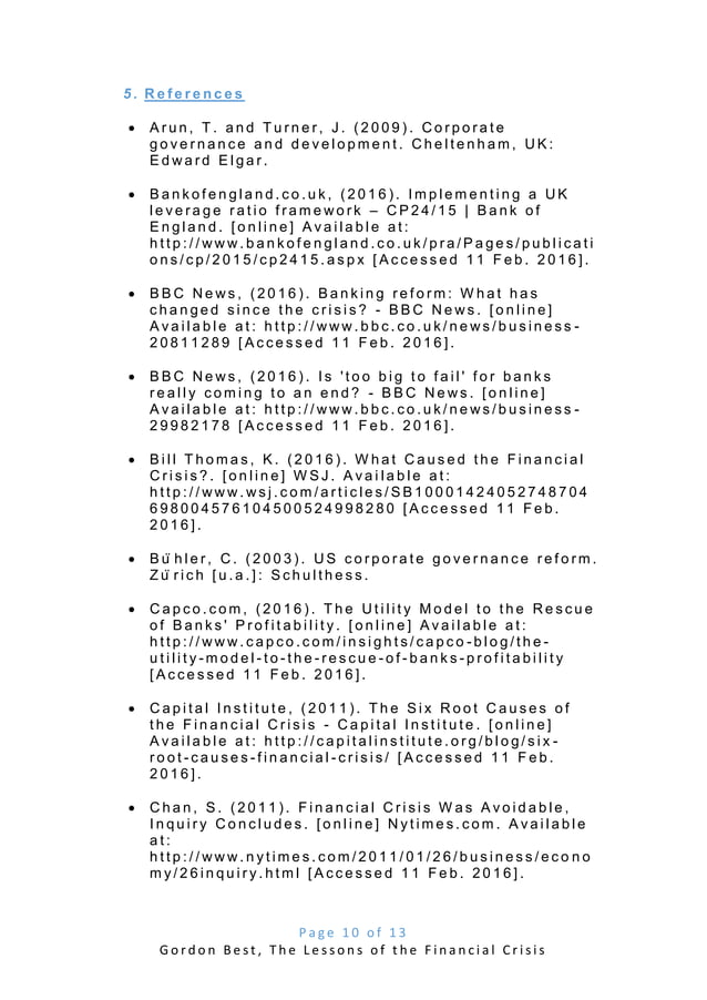 The Lessons of the Financial Crisis | PDF