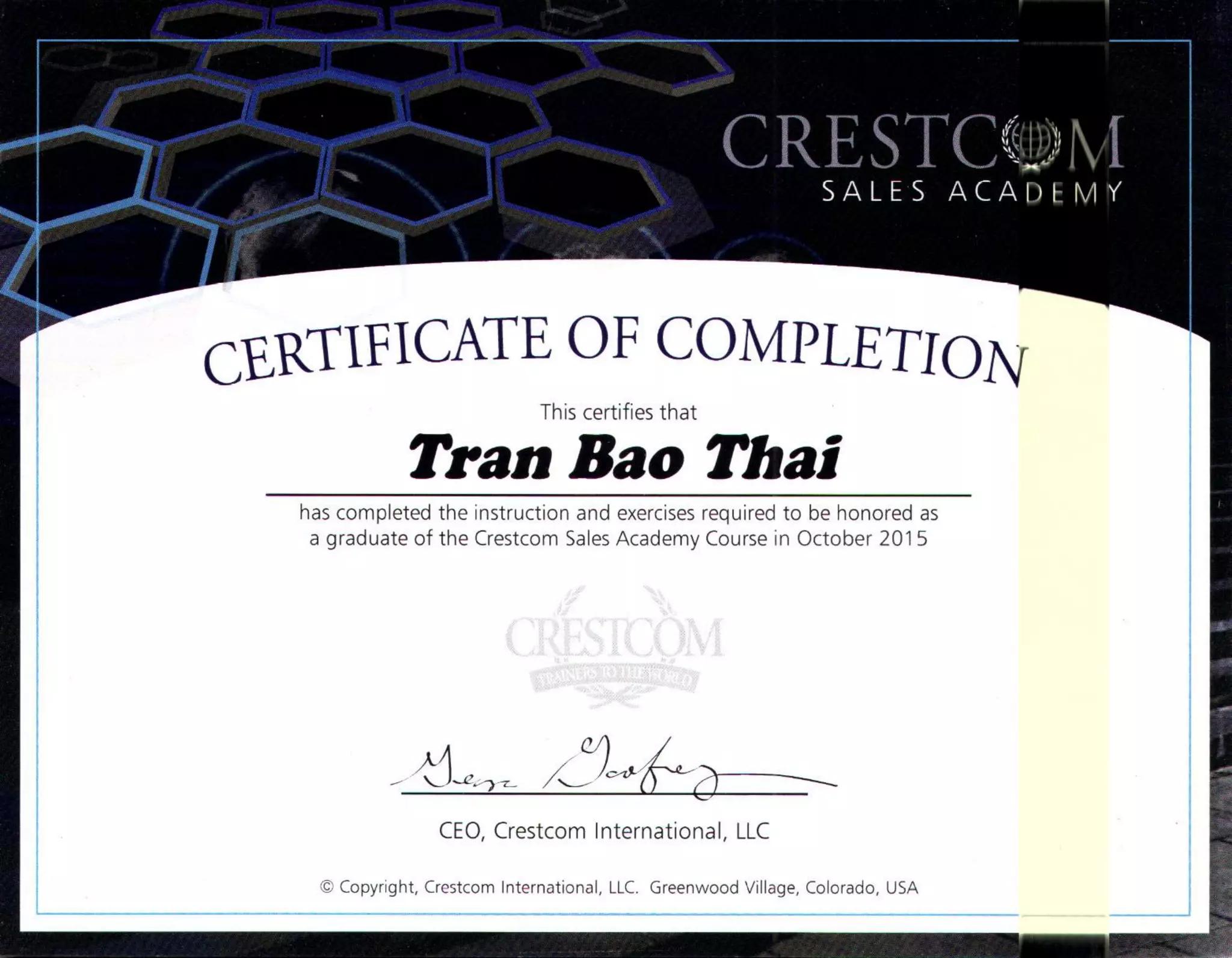 Crestcom sale award | PDF
