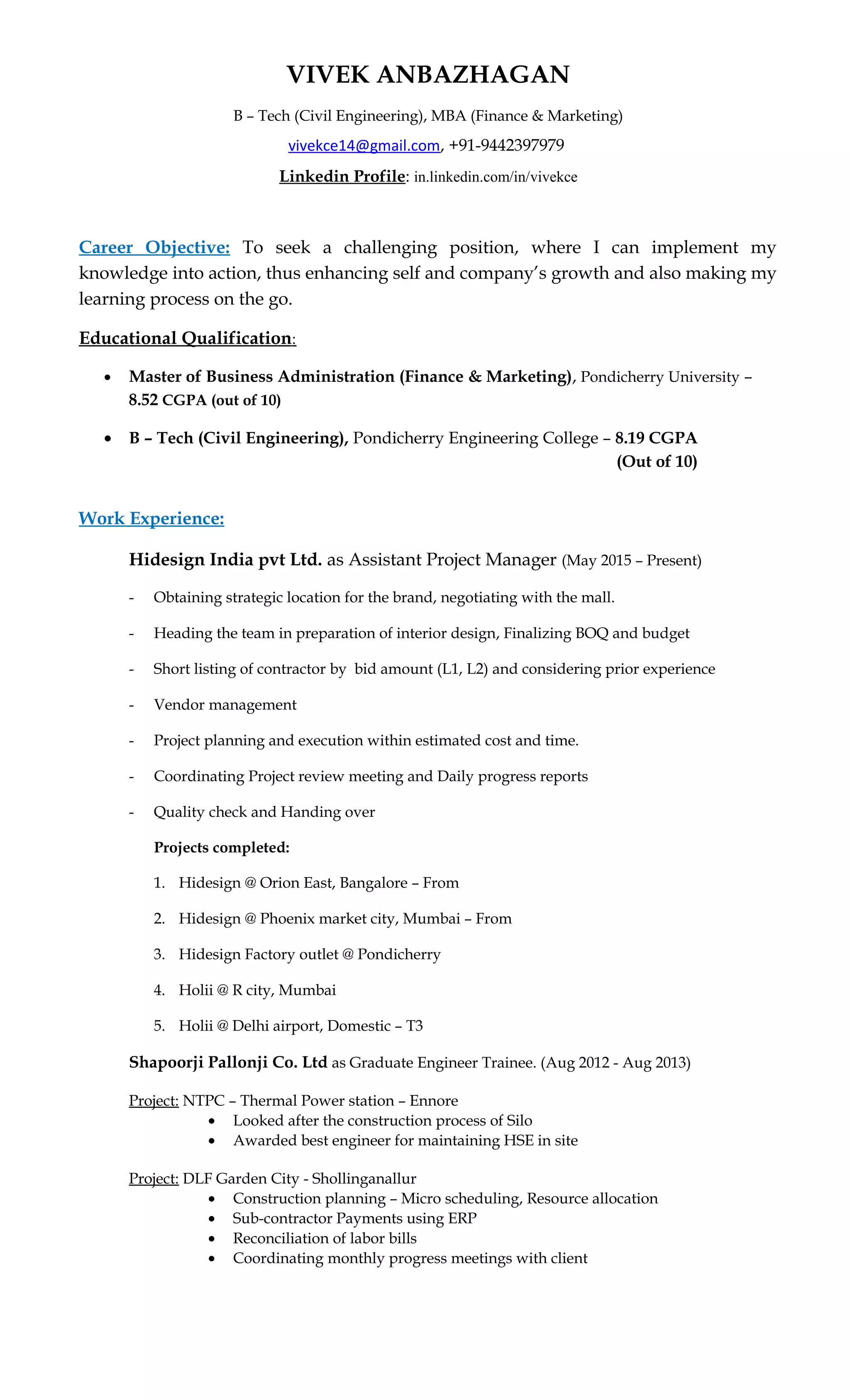 Vivek Resume | DOC