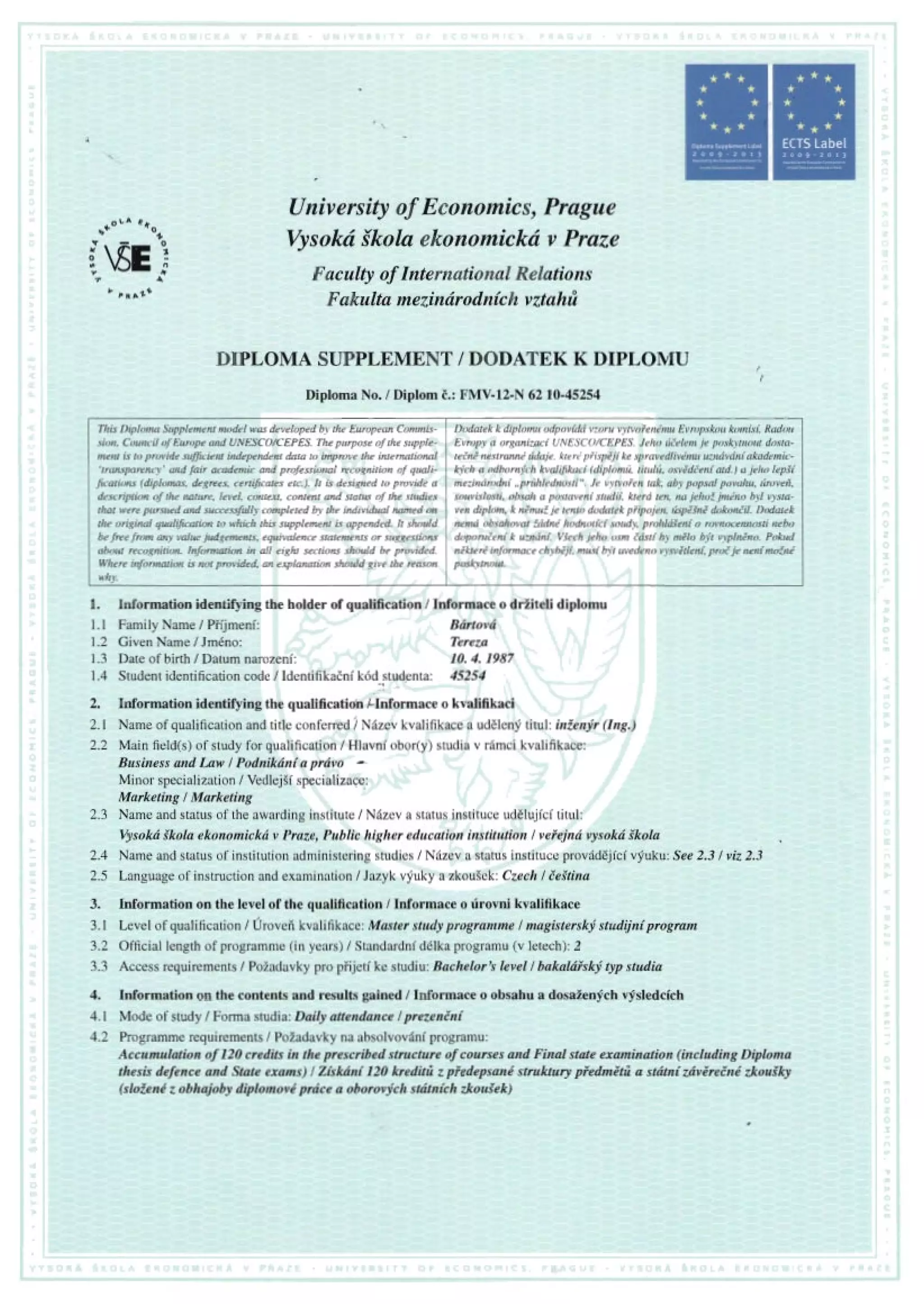 Diploma & Diploma Supplement | PDF