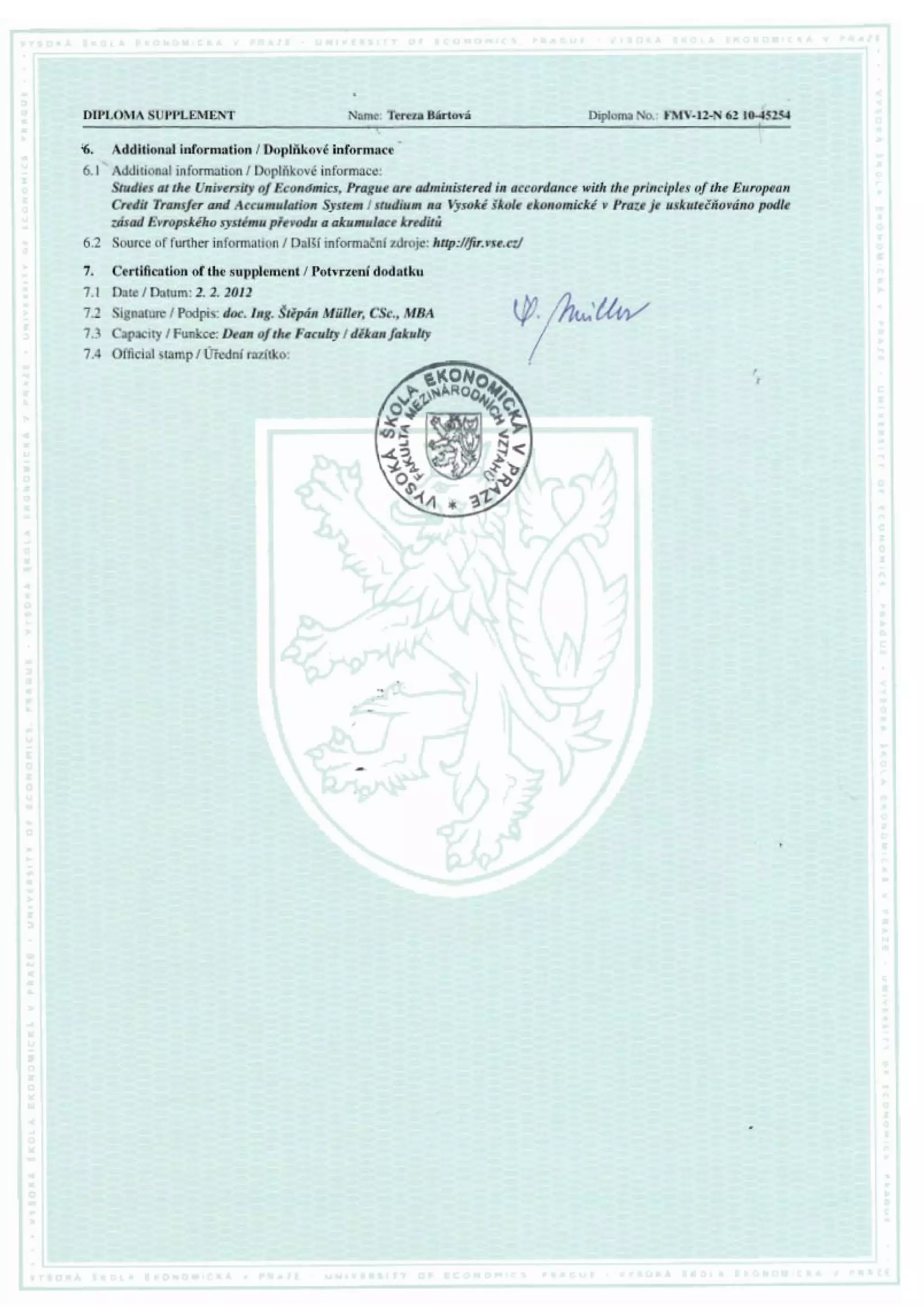 Diploma & Diploma Supplement | PDF