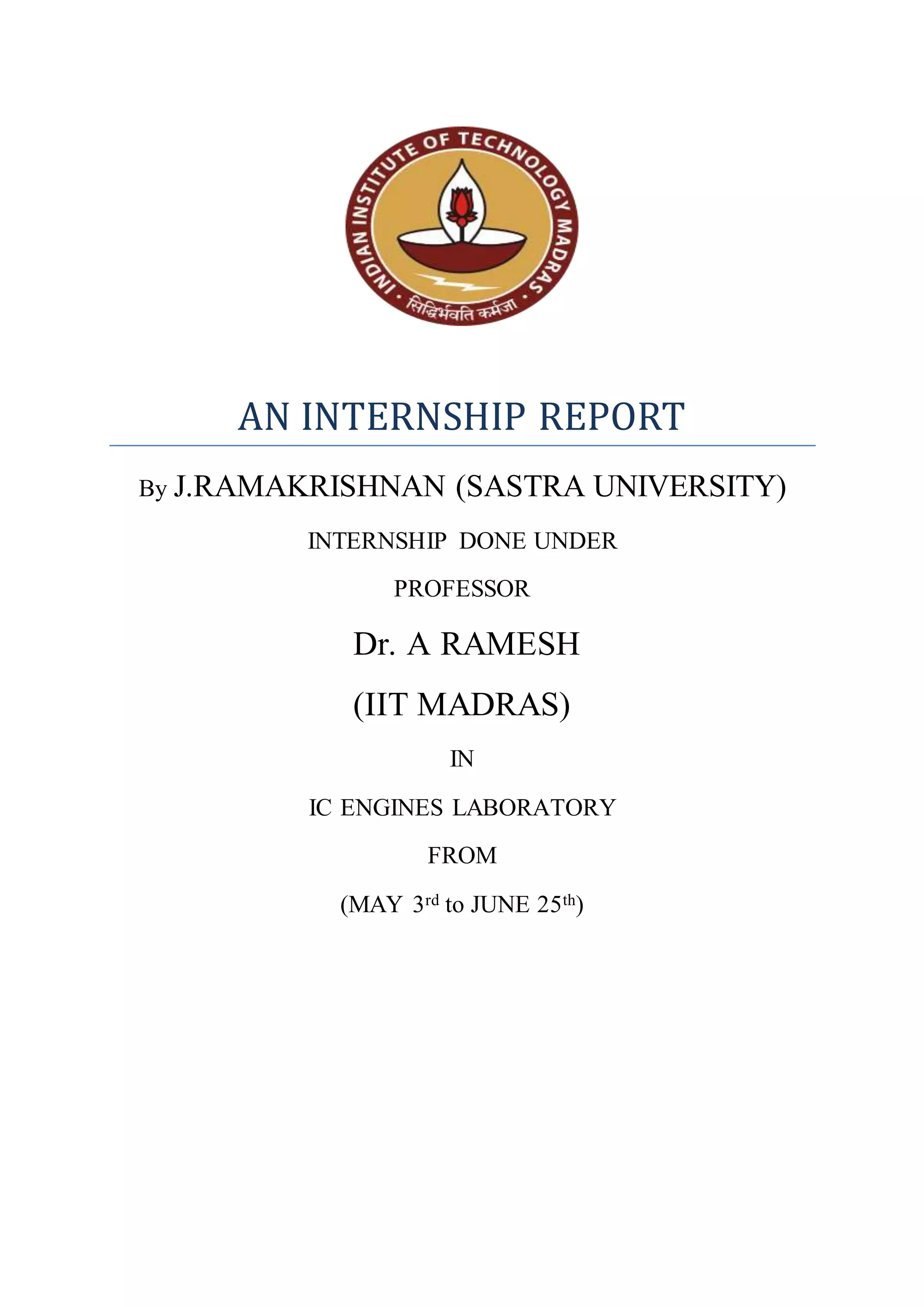 IIT INTERNSHIP REPORT | DOCX