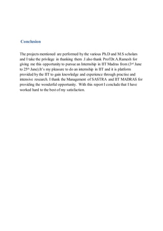 IIT INTERNSHIP REPORT | DOCX