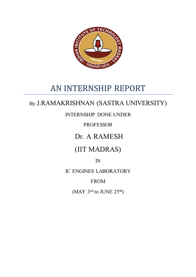 IIT INTERNSHIP REPORT | PDF