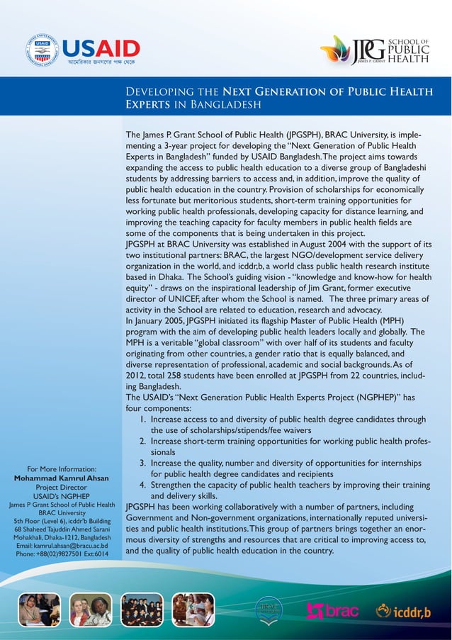 BRAC UNIVERSITY-ONE PAGER OF USAID's DEVELOPING THE NEXT GENERATION OF ...
