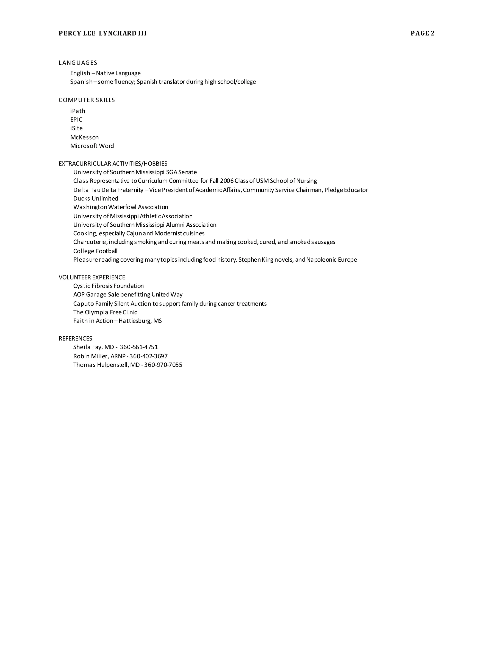 PercyLynchardCV2016 | DOCX