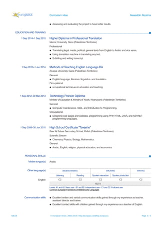 2016 CV-Europass-20160606-Alzatma-EN | PDF | Technology & Computing