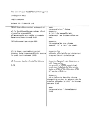 St-1. Patrick's Day Script inclusive | PDF