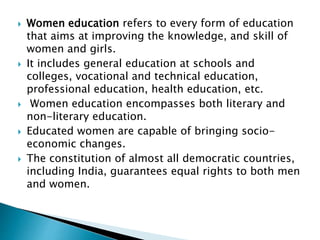 WOMEN EDUCATION | PPTX