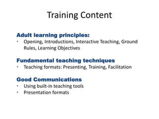 Train the Trainer Overview | PPTX