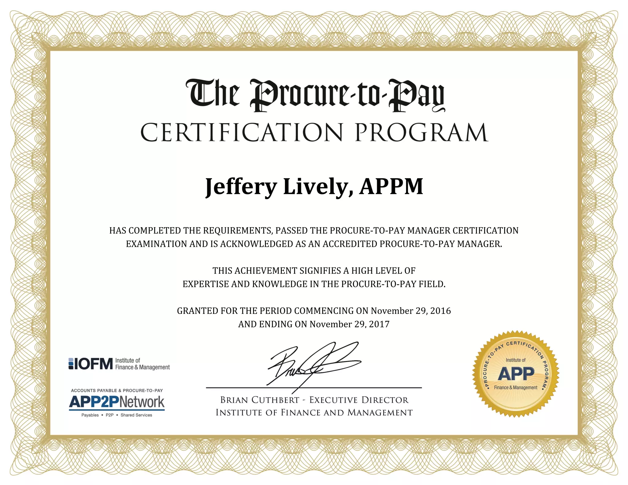 P2P APPM Certification | PPT