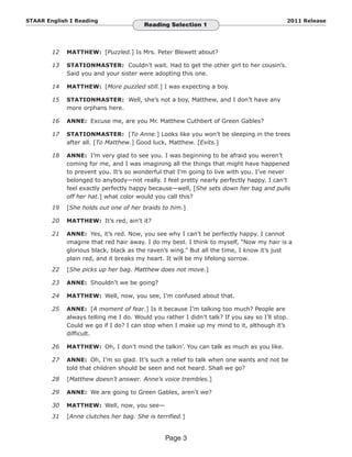 STARR_English I_2011 Released Test | PDF