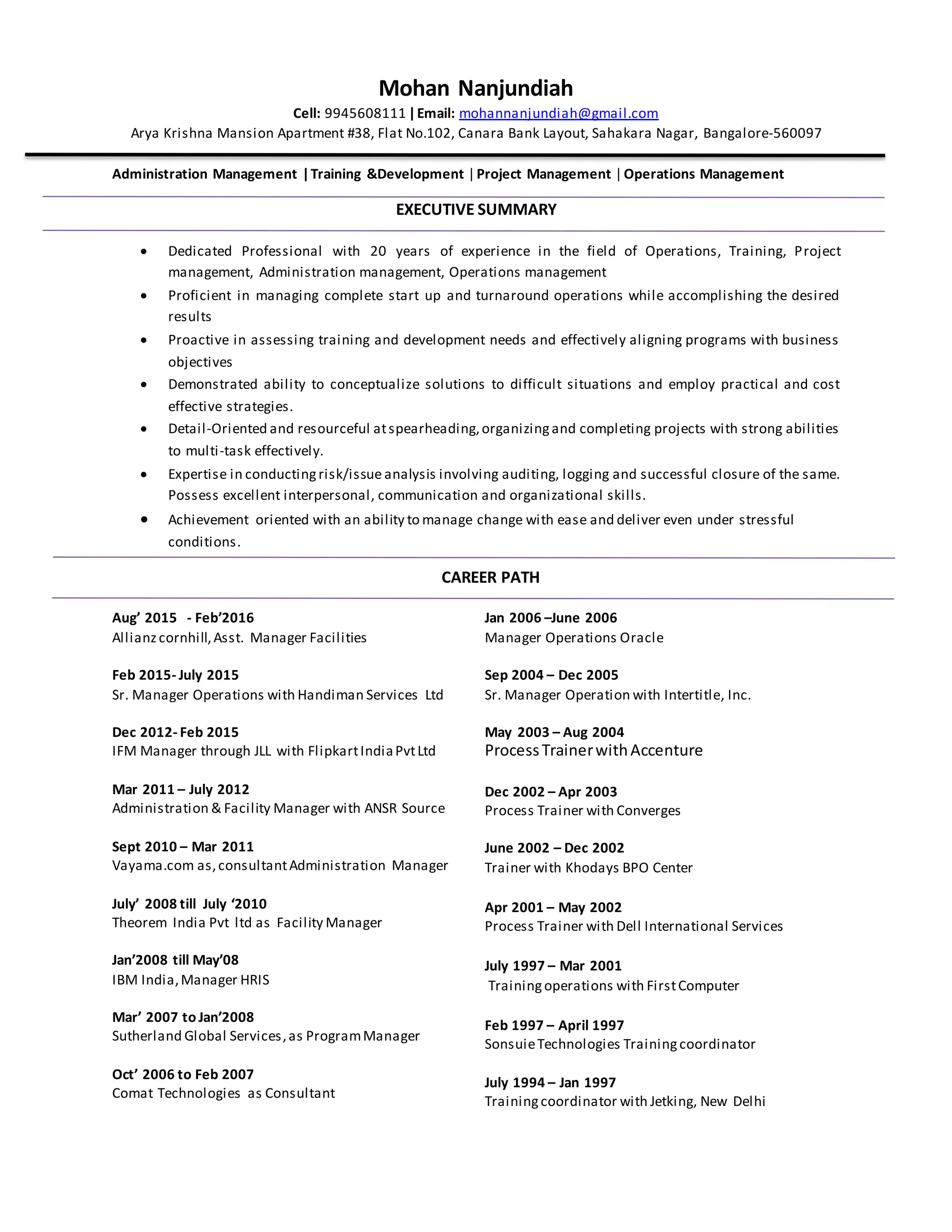 Mohan Profile | DOCX | Business Administration | Business