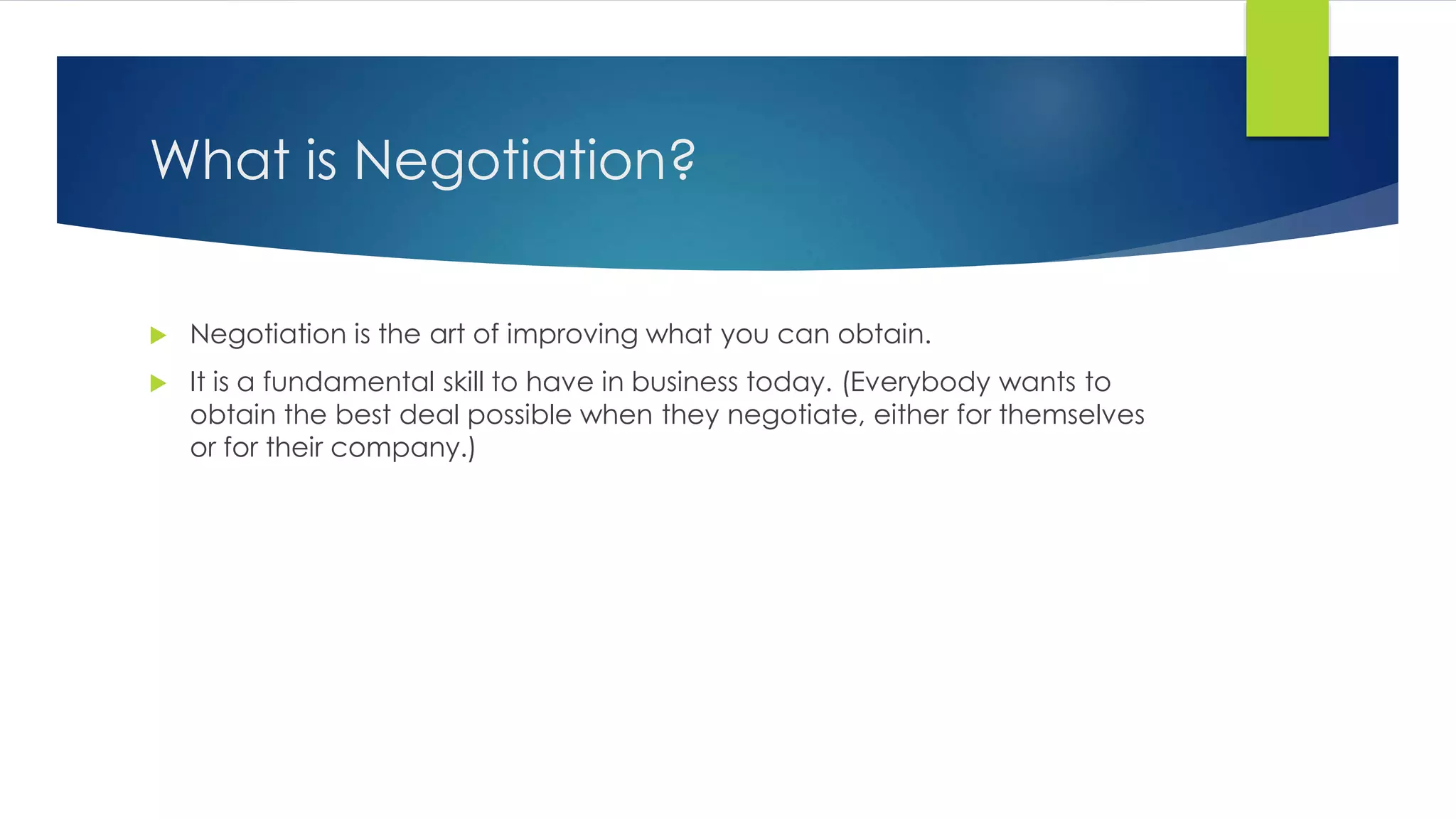 Lesson on Negotiations | PPTX