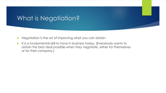 Lesson on Negotiations | PPT