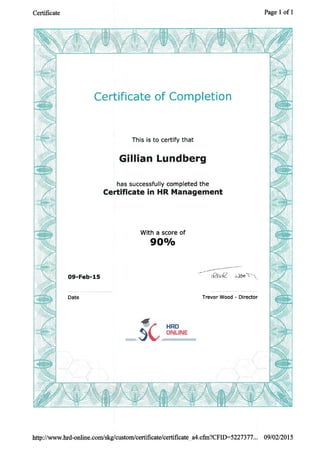 - Cerificate of Completion - | PDF