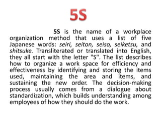 5s presentation | PPTX | Business | Business and Finance