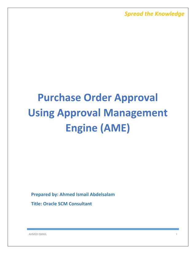 Purchase Order Approval Using Approval Management Engine | PDF ...