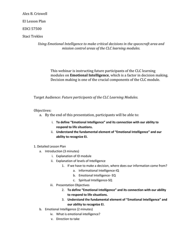Lesson plan for webinar for EDCI 57500 | PDF