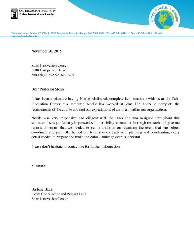 Noelle's Evaluation Letter | PDF