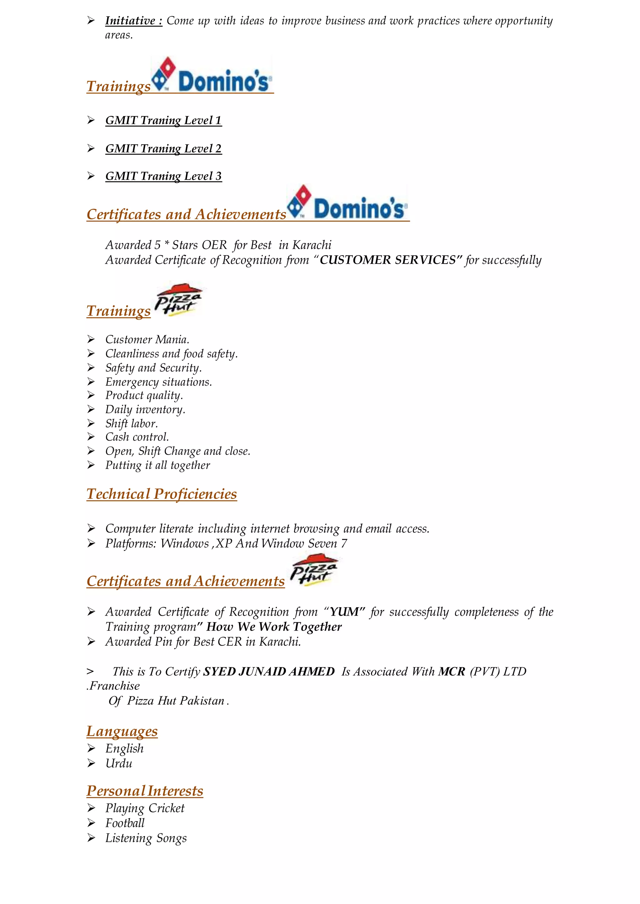 CV JUNAID SHAH | DOCX