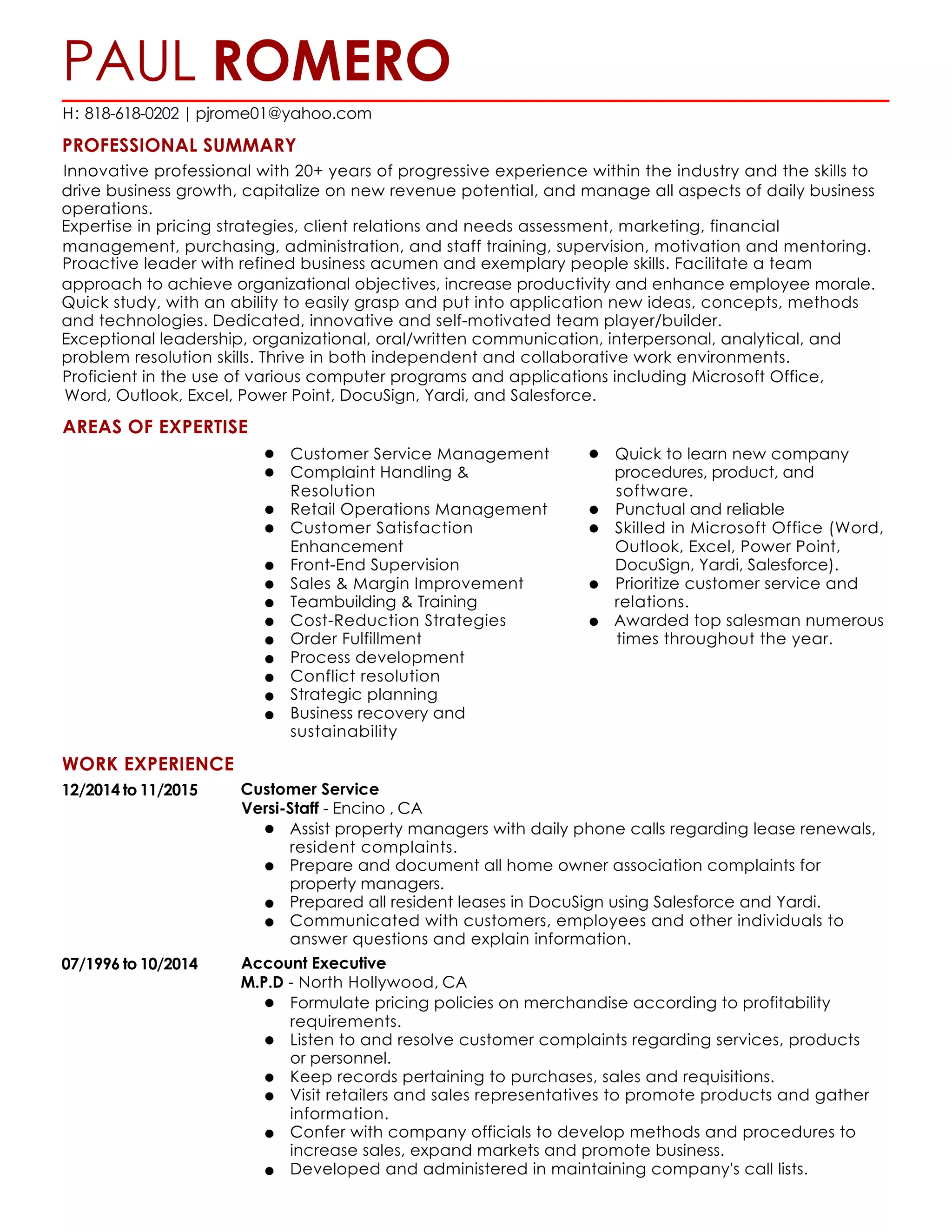 Paul Romero's Resume 2015 | PDF
