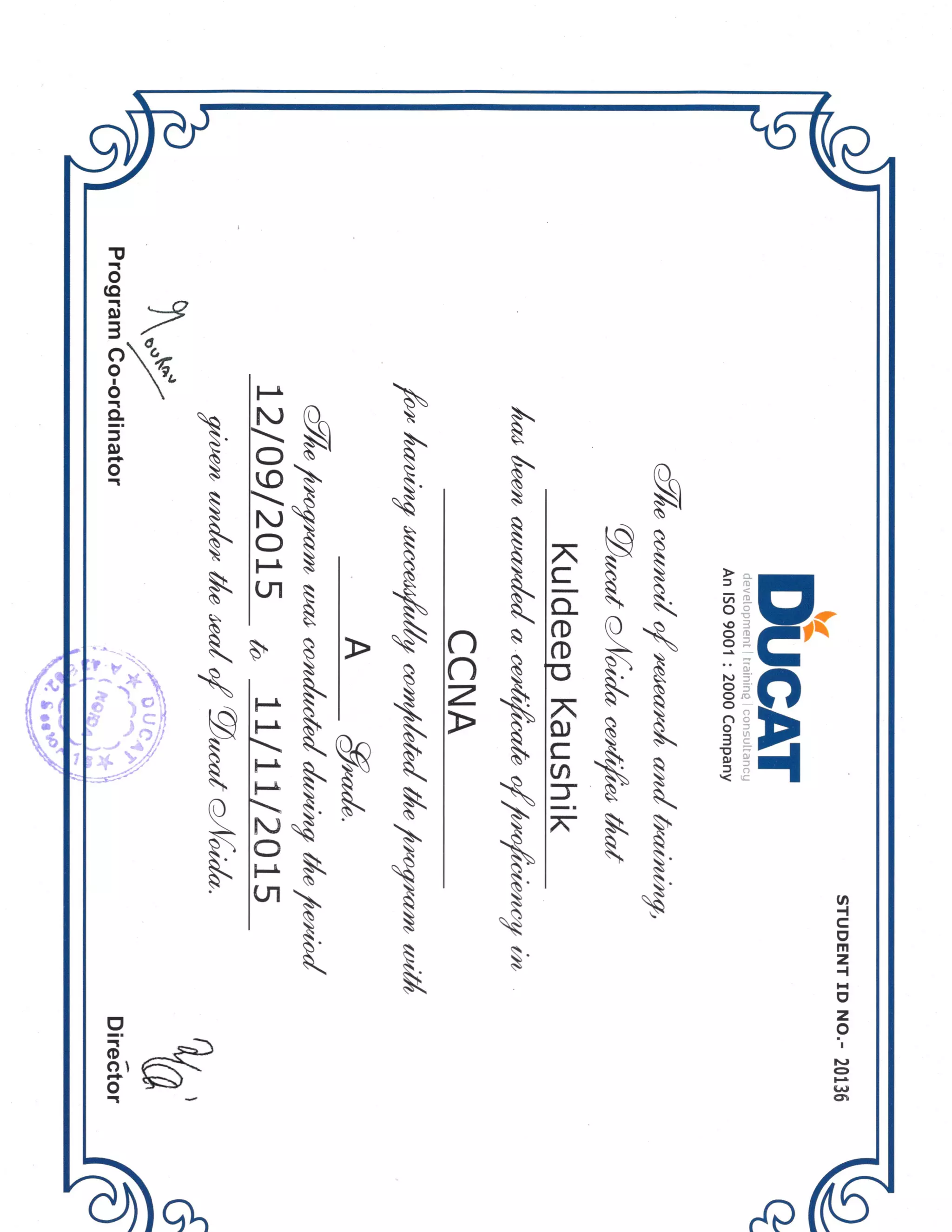 KULDEEP KAUSHIK CCNA CERTIFICATE | PDF