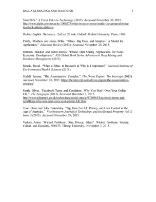Big Data Analysis and Terrorism | PDF