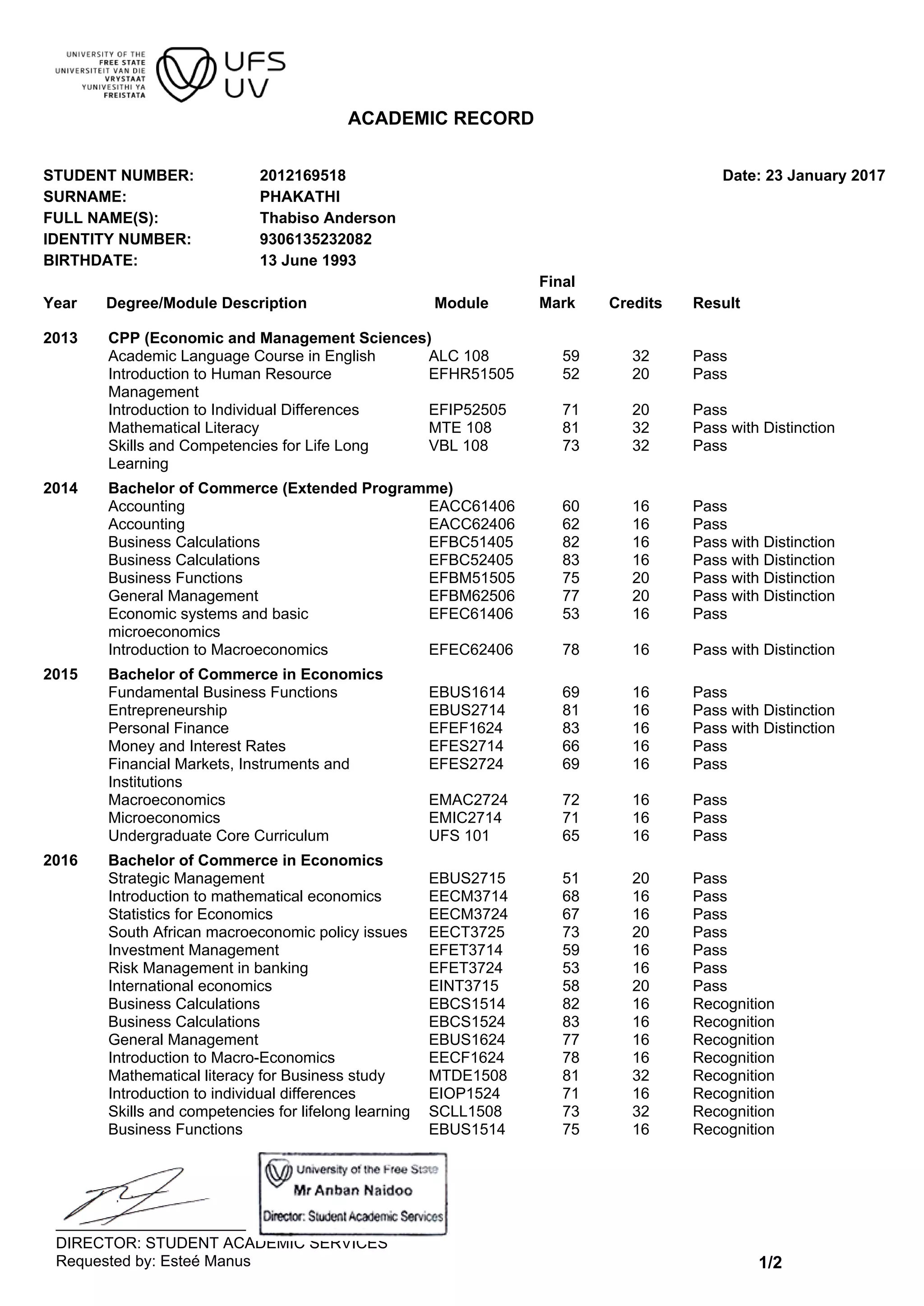 Academic Record | PDF