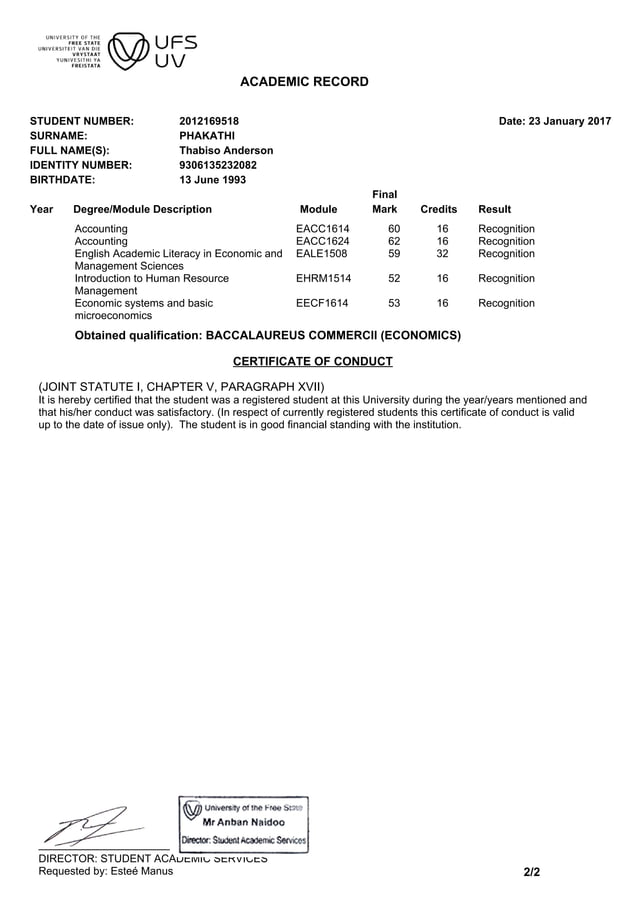 Academic Record | PDF
